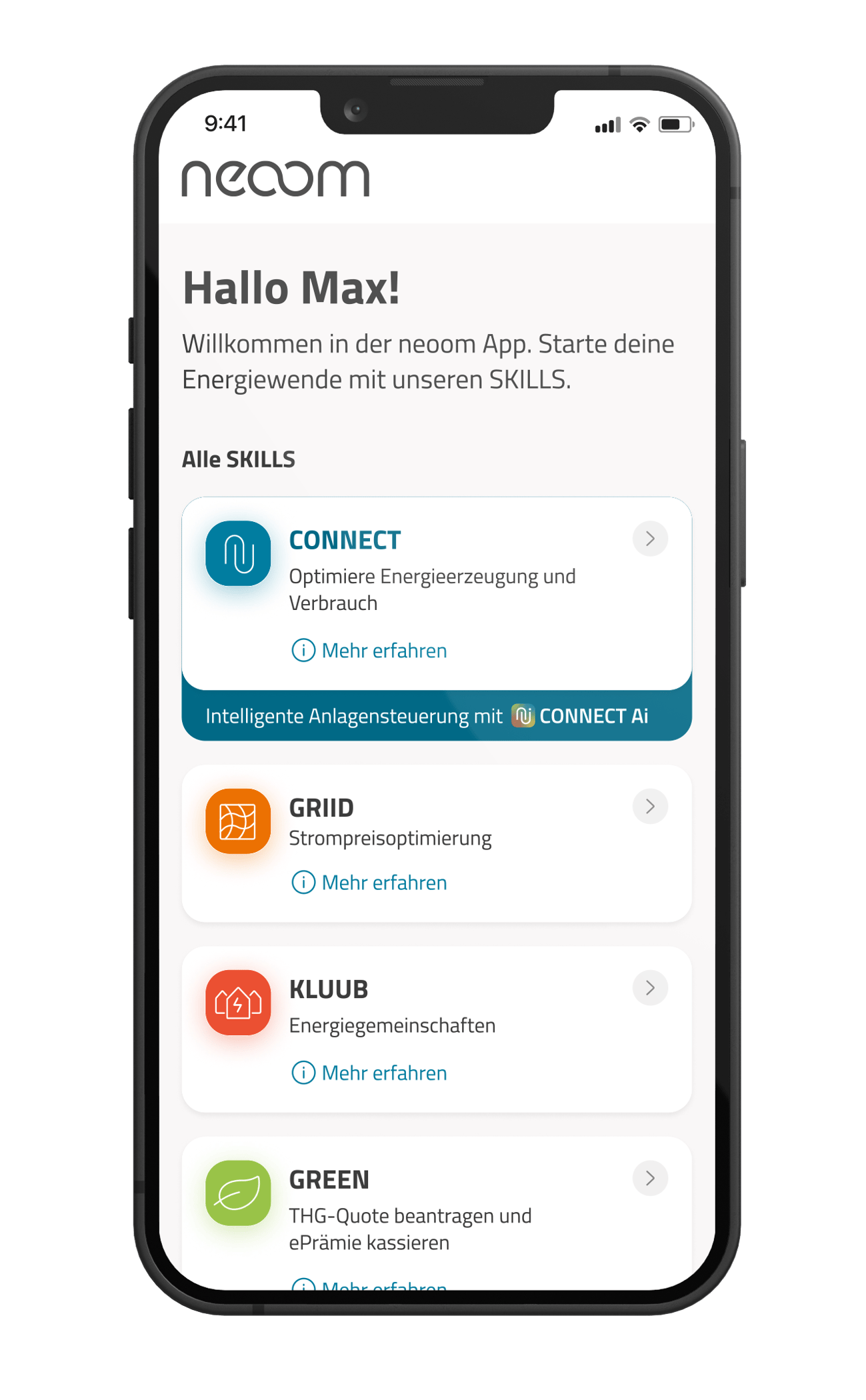 neoom APP - Das digitale Werkzeug für die Energiewende